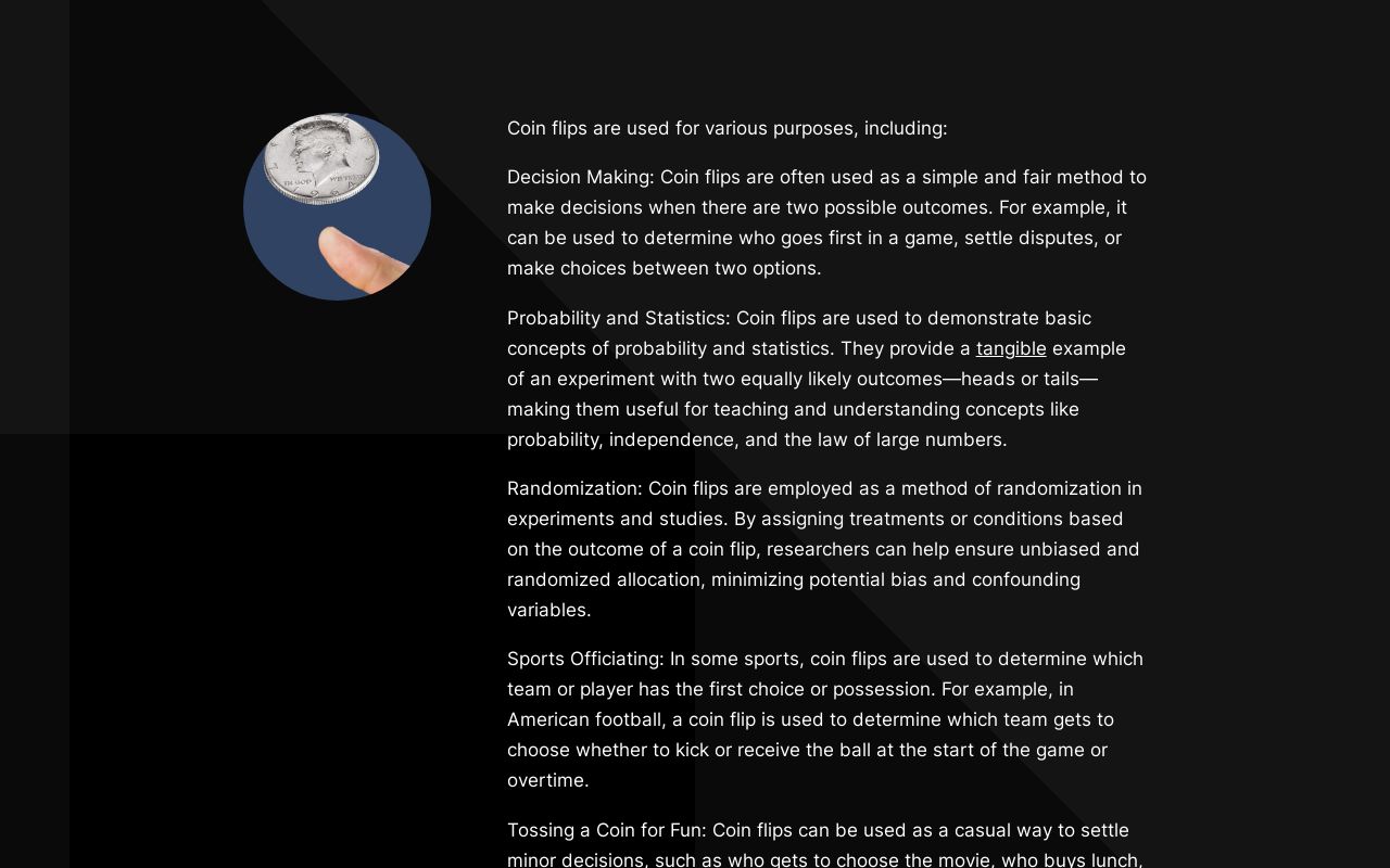 What are coin flips used for?